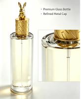 China Luxury Rabbit Zinc Alloy Lid Refillable Empty Glass Perfume Bottle for sale