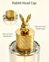 China Luxury Rabbit Zinc Alloy Lid Refillable Empty Glass Perfume Bottle for sale