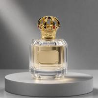 China Luxury Hollow King Crown Zamac Perfume Cap Gold Plated Inlaid Rhinestone Royal Fragrance Lid Zinc Alloy Metal Parfum Bottle Cover Custom Logo FEA15 For Dubai Oud Attar Perfume Bottle for sale