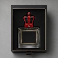 China Middle East Luxury Two-tone Red Black Crown Zinc Alloy Perfume Cap Inlaid Crystal Rhinestone Zamac Bottle Cover Custom Mould Logo Manufacturer For Arabic Oud Perfume for sale