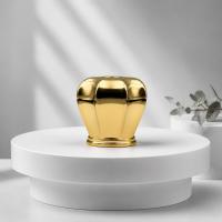 China Luxury Multi Curved Faceted Zinc Alloy Perfume Cap Mirror Gold Electroplated Zamac Fragrance Bottle Lid Custom Logo OEM ODM Source Factory Wholesale for sale
