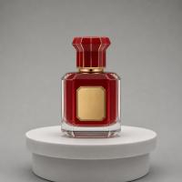 China Luxury Hexagonal Red Enamel Zinc Alloy Perfume Cap Gold Trim Zamac Fragrance Bottle Lid Custom Logo OEM ODM Source Factory Wholesale for sale