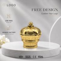 China Luxury Palace Dome Crown Zinc Alloy Perfume Cap Gold Electroplated Embossed Zamac Fragrance Bottle Lid Custom Logo OEM ODM Source Factory Wholesale for sale