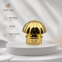 China Luxury Embossed Zamac Perfume Cap Gold Electroplated Crown Shape Zinc Alloy Perfume Bottle Lid Custom Logo Fragrance Packaging Cap Factory Wholesale for sale