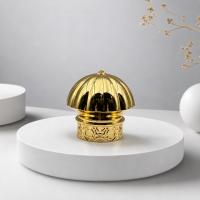 China Luxury Embossed Zamac Perfume Cap Gold Electroplated Crown Shape Zinc Alloy Perfume Bottle Lid Custom Logo Fragrance Packaging Cap Factory Wholesale for sale