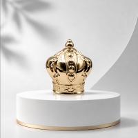 China Luxury Mirror Gloss Solid King Crown Zamac Perfume Cap Gold Plated Embossed Royal Pattern Fragrance Lid Zinc Alloy Metal Parfum Bottle Cover Custom Logo FEA15 For Dubai Oud Attar Perfume Bottle for sale
