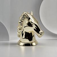 China Luxury Mirror Polished 3D Horse Head Zamac Perfume Cap Gold Plated Animal Sculpture Fragrance Lid Zinc Alloy Metal Parfum Bottle Cover Custom Logo FEA15 For Dubai Oud Attar Perfume Bottle for sale