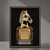 China Luxury Mirror Polished 3D Horse Head Zamac Perfume Cap Gold Plated Animal Sculpture Fragrance Lid Zinc Alloy Metal Parfum Bottle Cover Custom Logo FEA15 For Dubai Oud Attar Perfume Bottle for sale