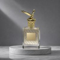 China Luxury 3D Spread Wings Eagle Zamac Perfume Cap Gold Plated Embossed Royal Crown Base Animal Sculpture Fragrance Lid Zinc Alloy Metal Parfum Bottle Cover Custom Logo FEA15 For Perfume Bottle for sale