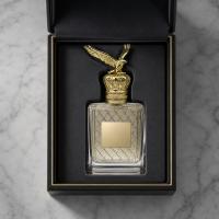 China Luxury 3D Spread Wings Eagle Zamac Perfume Cap Gold Plated Embossed Royal Crown Base Animal Sculpture Fragrance Lid Zinc Alloy Metal Parfum Bottle Cover Custom Logo FEA15 For Perfume Bottle for sale