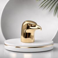 China Wholesale High Polished Gloss Gold Integrated Eagle Head Perfume Bottle Cap Plain Smooth Hawk Sculpture Zamac Closure OEM Custom Engrave Logo Middle East Luxury Fragrance Packaging for sale