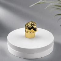 China Wholesale High Gloss Gold Realistic Lion Head Perfume Bottle Cap Heavy Weight 3D Animal Sculpture Zamac Closure OEM Custom Engrave Logo Middle East Luxury Fragrance Packaging for sale