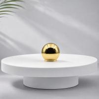 China Luxury Mirror Gloss Solid Smooth Sphere Zamac Perfume Cap Gold Plated Plain Round Ball Fragrance Lid Zinc Alloy Metal Parfum Bottle Cover Custom Logo FEA15 For Dubai Oud Attar Perfume Bottle for sale