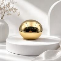 China Wholesale High Gloss Gold Striped Ribbed Pumpkin Ball Perfume Bottle Cap Vertical Line Spherical Zamac Closure OEM Custom Engrave Logo Middle East Luxury Fragrance Packaging for sale