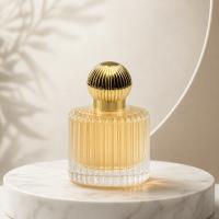 China Wholesale High Gloss Gold Striped Ribbed Pumpkin Ball Perfume Bottle Cap Vertical Line Spherical Zamac Closure OEM Custom Engrave Logo Middle East Luxury Fragrance Packaging for sale