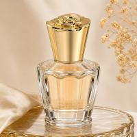 China Factory Custom Logo Mirror Polished 3D Rose Flower Zamac Perfume Cap Gloss Gold Zinc Alloy Tapered Cone Floral Lid Compatible FEA15 Glass Women Oud Perfume Bottles for sale
