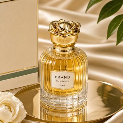 China Factory Custom Logo Mirror Polished 3D Full Bloom Rose Zamac Perfume Cap Gloss Gold Zinc Alloy Bowl Round Floral Lid Compatible FEA15 Glass Ladies Oud Perfume Bottles for sale