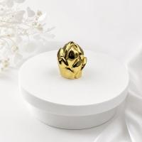 China Hot Selling Dubai Saudi Luxury Mirror Gold 3D Magnolia Flower Bud Zamac Perfume Cap Floral Metal Oud Attar Bottle Cover Custom Engraved Logo for sale