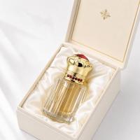 China Wholesale High Gloss Mirror Gold Royal Crown Perfume Bottle Cap With Square Red Diamond Top & Circle Red Rhinestone Belt Heavy Zamac Closure OEM Custom Engrave Logo Middle East Luxury Fragrance for sale