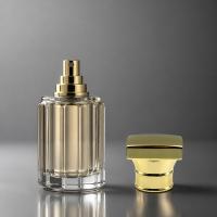 China Mirror Gold Curved Rectangle Waisted Double Ring Zinc Alloy Perfume Cap Custom Logo Metal Fragrance Lid Model JH5039 For Luxury Empty Designer Glass Perfume Cosmetic Packaging for sale