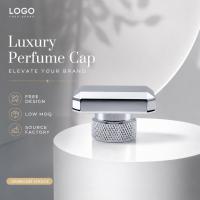 China Mirror Silver Octagonal Cut Diamond Knurled Zinc Alloy Perfume Cap Custom Logo Metal Fragrance Lid For Luxury Empty Designer Glass Perfume Cosmetic Packaging for sale