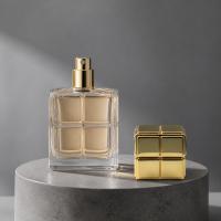 China Mirror Gold Rubik Cube Grid Square Zinc Alloy Perfume Cap Custom Embossed Block Metal Fragrance Lid For Luxury Designer Empty Glass Perfume Bottle for sale