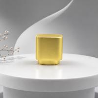 China Source Factory Custom Logo Matte Gold Round Corner Square Zinc Alloy Perfume Cap Low MOQ Two Step Metal Scent Cover For Cosmetic Perfume Bottle Packaging for sale