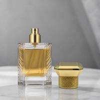 China Gloss Gold Octagonal Cut Zinc Alloy Perfume Cap Diamond Knurled Base Custom Metal Fragrance Lid Model JH5046 For Luxury Designer Empty Glass Perfume Bottle for sale