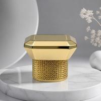 China Gloss Gold Octagonal Cut Zinc Alloy Perfume Cap Diamond Knurled Base Custom Metal Fragrance Lid Model JH5046 For Luxury Designer Empty Glass Perfume Bottle for sale