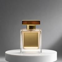 China Mirror Gold Horizontal Rectangle Zinc Alloy Perfume Cap Custom Two Tier Metal Fragrance Lid Model JH5045 For Luxury Designer Empty Glass Perfume Bottle for sale