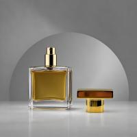 China Mirror Gold Horizontal Rectangle Zinc Alloy Perfume Cap Custom Two Tier Metal Fragrance Lid Model JH5045 For Luxury Designer Empty Glass Perfume Bottle for sale