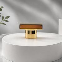 China Mirror Gold Horizontal Rectangle Zinc Alloy Perfume Cap Custom Two Tier Metal Fragrance Lid Model JH5045 For Luxury Designer Empty Glass Perfume Bottle for sale