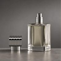 China Mirror Silver Vertical Striped Square Zinc Alloy Perfume Cap Custom Grooved Grid Metal Fragrance Lid Model JH5047 For Luxury Designer Empty Glass Perfume Bottle for sale