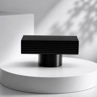 China Matte Black Horizontal Ribbed Rectangle Zinc Alloy Perfume Cap Custom Striped Metal Fragrance Lid Model JH5082 For Luxury Designer Empty Glass Perfume Bottle for sale