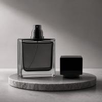 China Gloss Solid Black Square Zinc Alloy Perfume Cap Custom Smooth Cube Metal Fragrance Lid Model JH5080 For Luxury Empty Designer Glass Perfume Bottle for sale