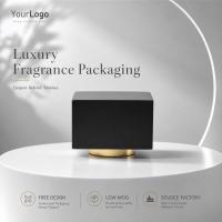 China Two-Tone Matte Black Square Gold Base Zinc Alloy Perfume Cap Custom Rectangle Metal Fragrance Lid Model JH5081 For Luxury Designer Glass Perfume Bottle for sale