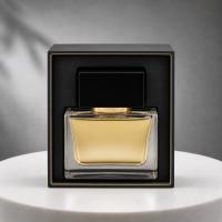 China Two-Tone Matte Black Square Gold Base Zinc Alloy Perfume Cap Custom Rectangle Metal Fragrance Lid Model JH5081 For Luxury Designer Glass Perfume Bottle for sale