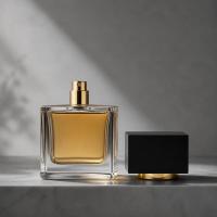China Two-Tone Matte Black Square Gold Base Zinc Alloy Perfume Cap Custom Rectangle Metal Fragrance Lid Model JH5081 For Luxury Designer Glass Perfume Bottle for sale