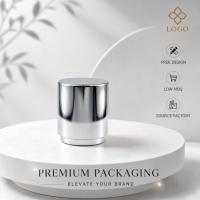 China Source Factory Two Layer Mirror Silver Zinc Alloy Perfume Cap Low MOQ Custom Round Metal Scent Cover JH5056 For Designer Perfume Glass Bottle Packaging for sale