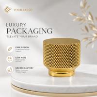 China Luxury Gold Diamond Knurled Zinc Alloy Cylinder Perfume Cap Custom Logo Metal Fragrance Lid For Empty Designer Glass Perfume Cosmetic Packaging for sale
