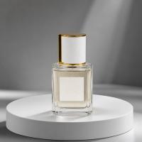 China White Leather Wrap Gold Zinc Alloy Perfume Cap Custom Side Handle Fragrance Lid JMS032 For Luxury Designer Empty Glass Perfume Cosmetic Packag for sale