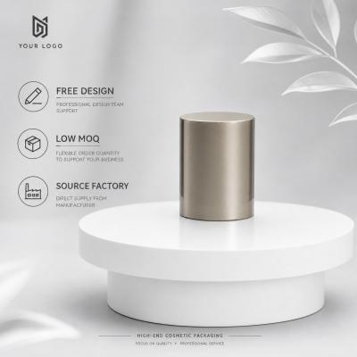China Wholesale Smooth Mirror Champagne Gold Cylinder Zinc Alloy Perfume Cap Custom Logo Metal Fragrance Lid For Luxury Empty Glass Perfume Cosmetic Packaging for sale
