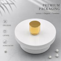 China Luxury Mirror Gold Two-Tier Cylinder Zinc Alloy Perfume Cap Custom Logo Polished Metal Fragrance Bottle Lid For Empty Designer Perfume Glass Cosmetic Packaging for sale