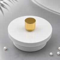 China Luxury Mirror Gold Two-Tier Cylinder Zinc Alloy Perfume Cap Custom Logo Polished Metal Fragrance Bottle Lid For Empty Designer Perfume Glass Cosmetic Packaging for sale