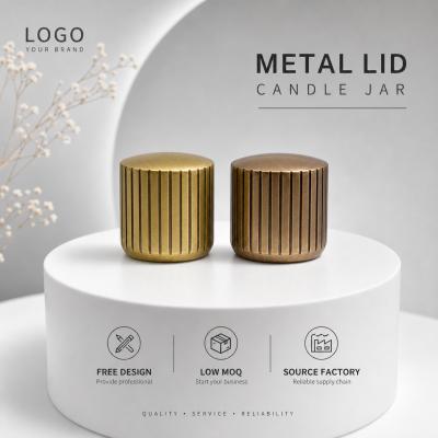 China Vintage Vertical Striped Zinc Alloy Cylinder Perfume Cap Antique Gold Bronze Metal Fragrance Bottle Lid For Luxury Perfume Glass Bottle for sale