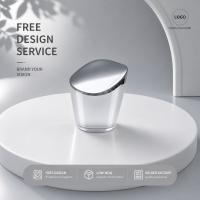 China Mirror Silver Slanted Top Irregular Cone Zinc Alloy Perfume Cap Custom Unique Curved Metal Fragrance Lid For Luxury Perfume Glass Bottle for sale