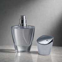China Mirror Silver Slanted Top Irregular Cone Zinc Alloy Perfume Cap Custom Unique Curved Metal Fragrance Lid For Luxury Perfume Glass Bottle for sale