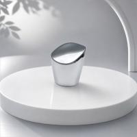 China Mirror Silver Slanted Top Irregular Cone Zinc Alloy Perfume Cap Custom Unique Curved Metal Fragrance Lid For Luxury Perfume Glass Bottle for sale