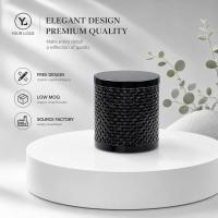 China Luxury Diamond Embossed Black Zinc Alloy Perfume Cap Custom Cylinder Metal Fragrance Bottle Lid For Cosmetic Glass Bottle for sale