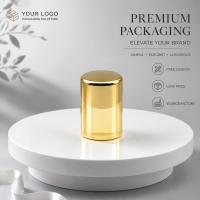 China Luxury Polished Gold Zinc Alloy Perfume Bottle Cap Custom Cylinder Metal Fragrance Cap For Cosmetic Glass Bottle for sale